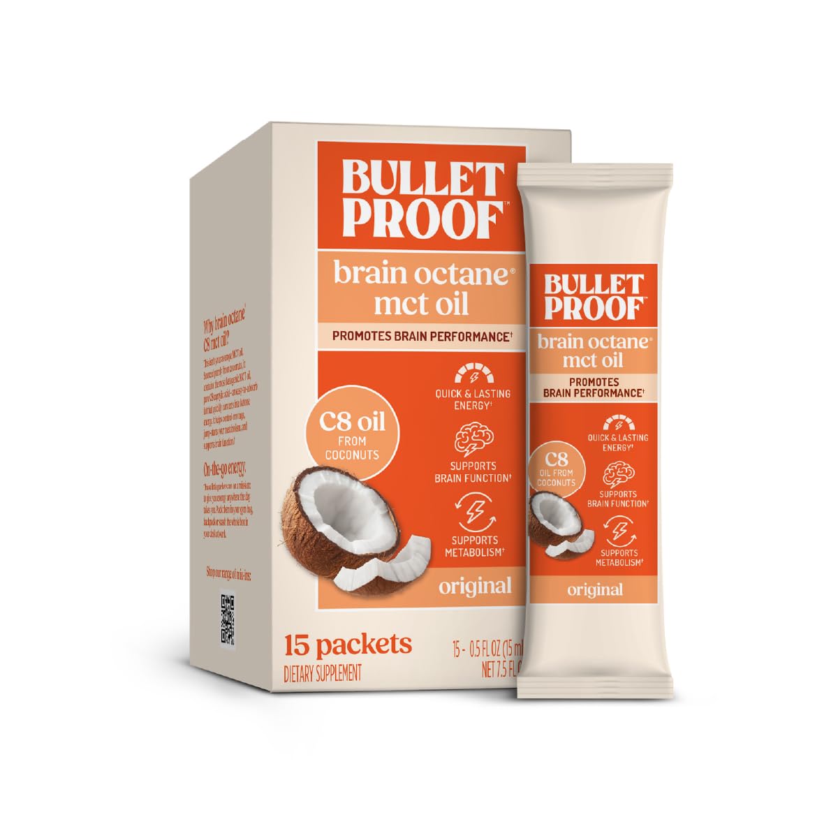Bulletproof Bulletproof Brain Octane C8 MCT Oil Go Packs - 15 Count ...