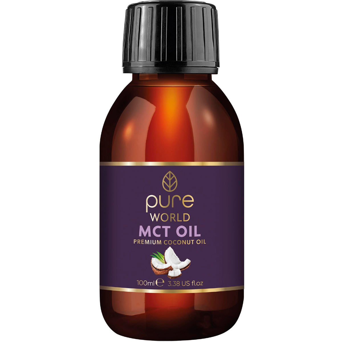 Pure World 100% Pure MCT Coconut Oil (100ml) - Natural C8 & C10 Vegan ...