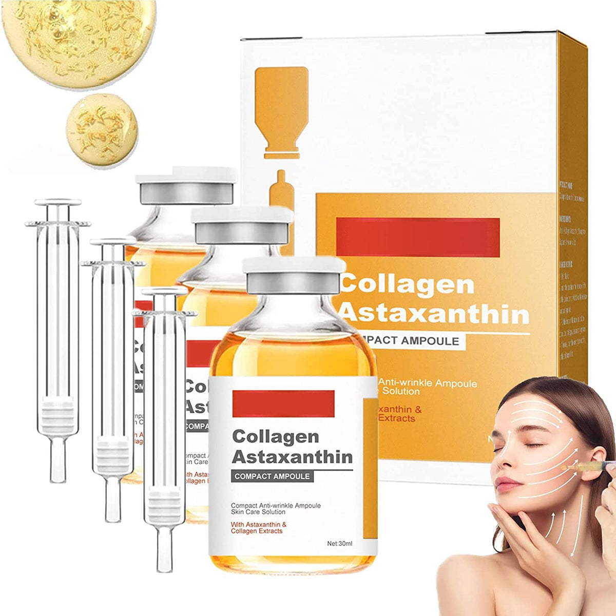 iSatori FirmTox Collagen Astaxanthin Lifting Ampoule Serum (3 Pcs ...